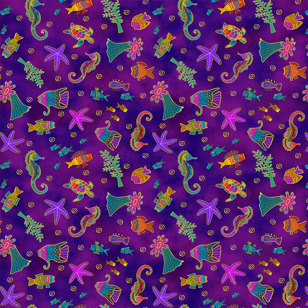 Oceania Sealife - Dark Orchid Gold Metallic – Laurel Burch Studios