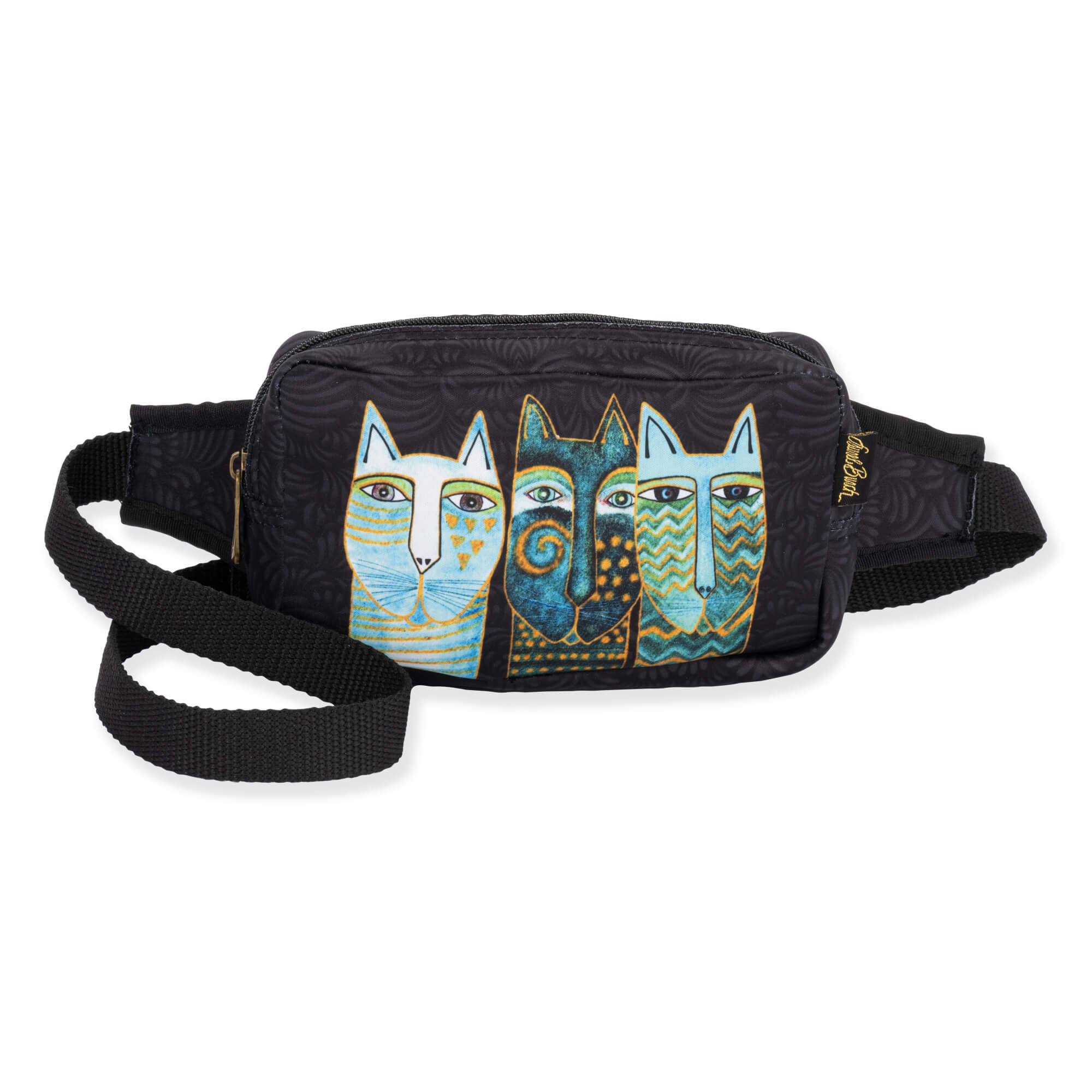 Turquoise Cats Neoprene Belt Bag | Laurel Burch Studios