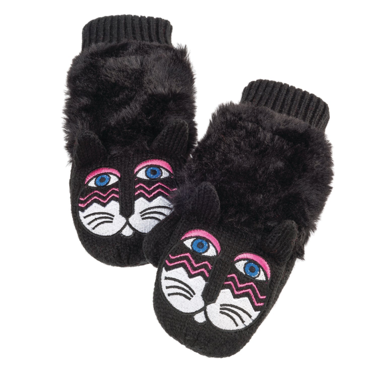 Fluffy Cat Critter Mittens - Black – Laurel Burch Studios