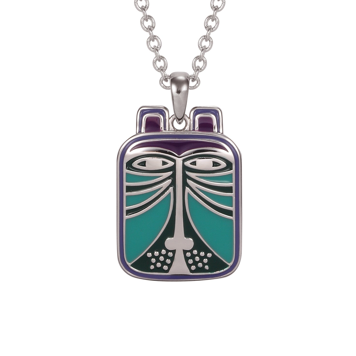 Toshio Cat Face Necklace | Silver | Laurel Burch Studios